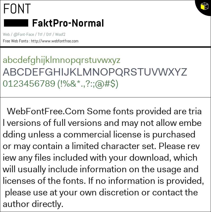 FaktPro-Normal Fonts Downloads - WebFontFree.Com