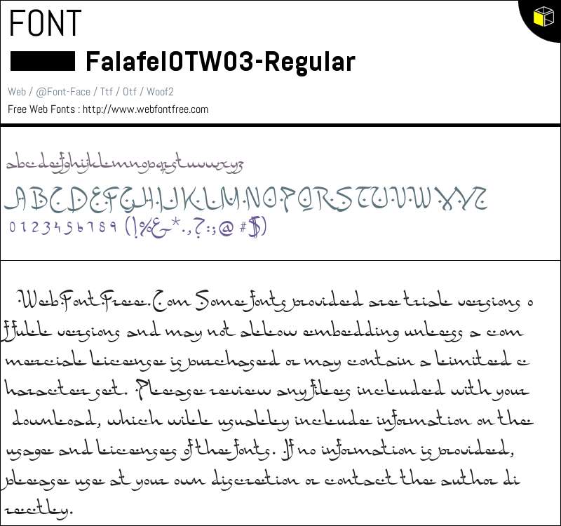 Falafel OT W03 Regular Fonts Downloads - WebFontFree.Com