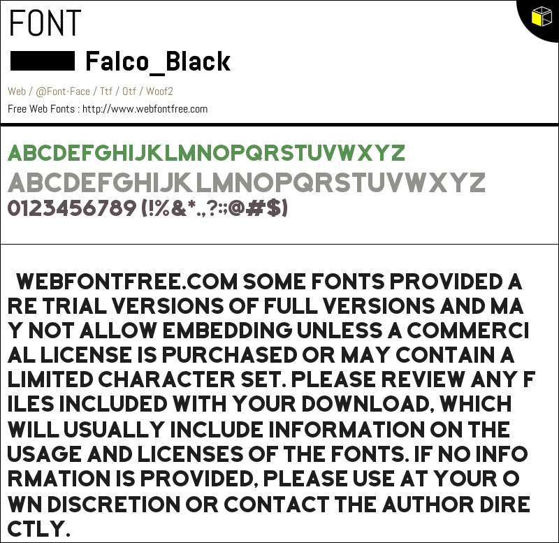 Falco_Black Fonts Downloads - WebFontFree.Com