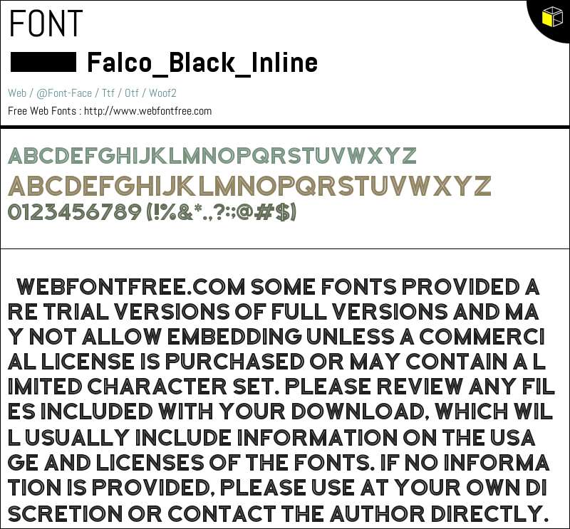 Falco_Black_Inline Fonts Downloads - WebFontFree.Com
