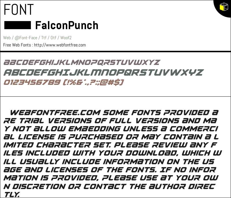 Falcon Punch Fonts Downloads - WebFontFree.Com