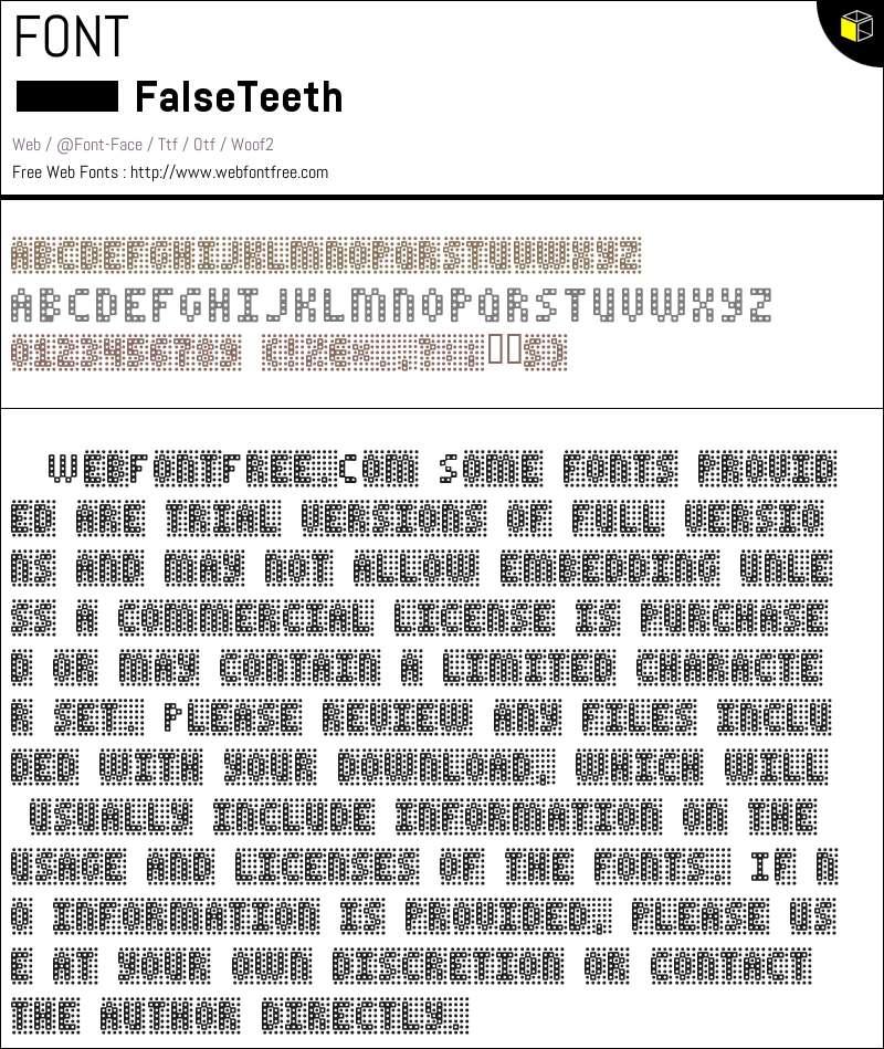 False Teeth Fonts Downloads - WebFontFree.Com