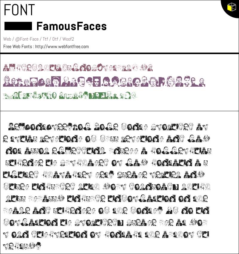 Famous Faces Fonts Downloads - WebFontFree.Com