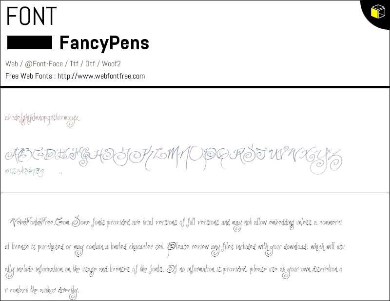 fancyPens Fonts Downloads - WebFontFree.Com