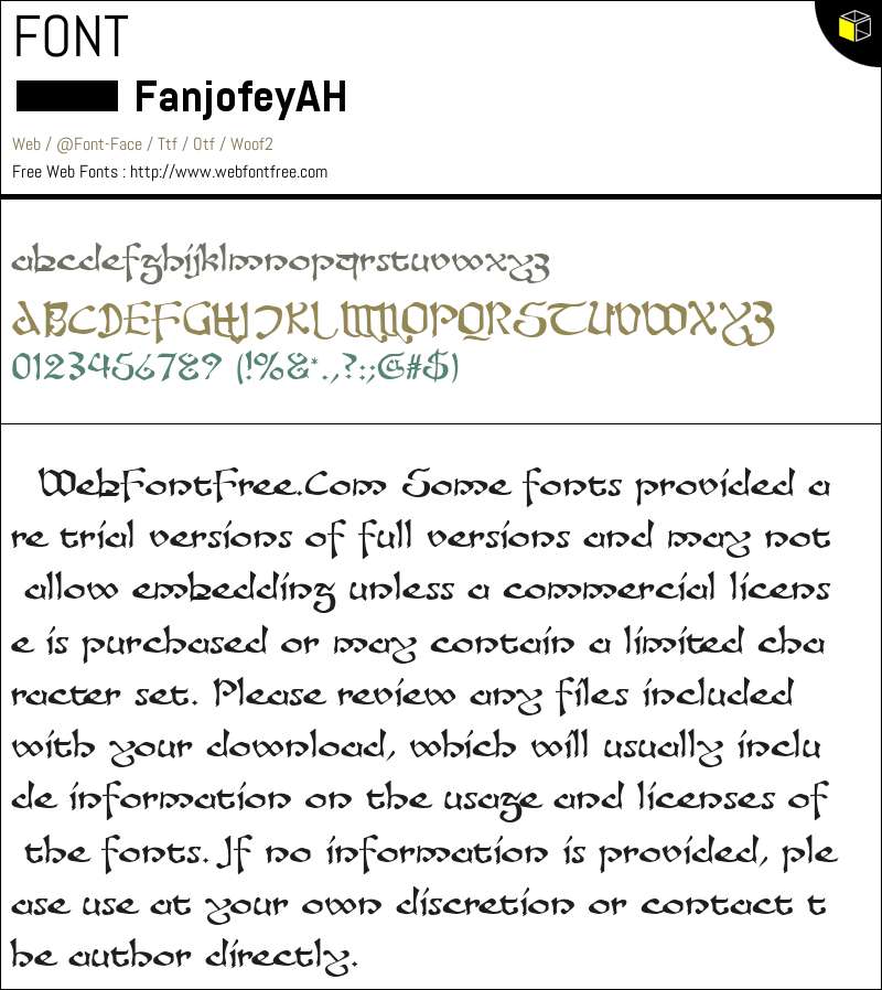 Fanjofey AH Fonts Downloads - WebFontFree.Com