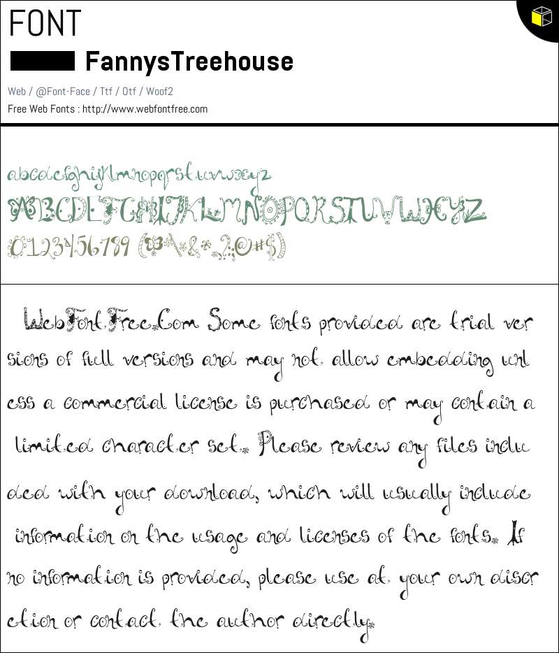Fannys Treehouse Fonts Downloads - WebFontFree.Com