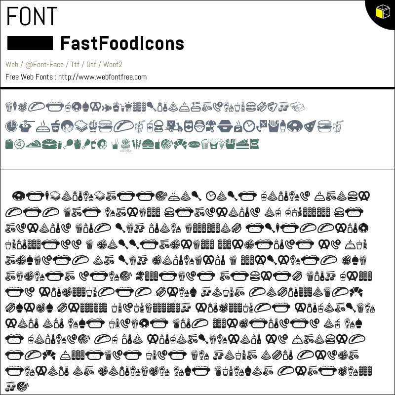 Fast Food Icons Fonts Downloads - WebFontFree.Com