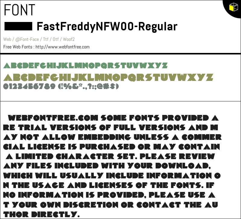 Fast Freddy NF W00 Regular Fonts Downloads - WebFontFree.Com
