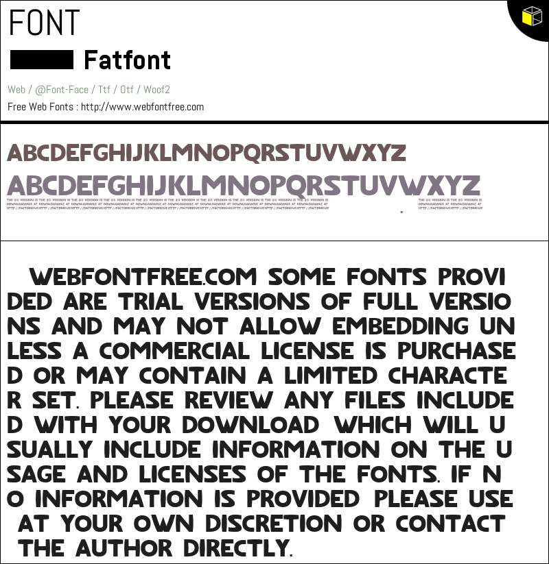 Fatfont Fonts Downloads - WebFontFree.Com