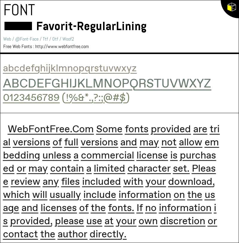 Favorit Regular Lining Fonts Downloads - WebFontFree.Com