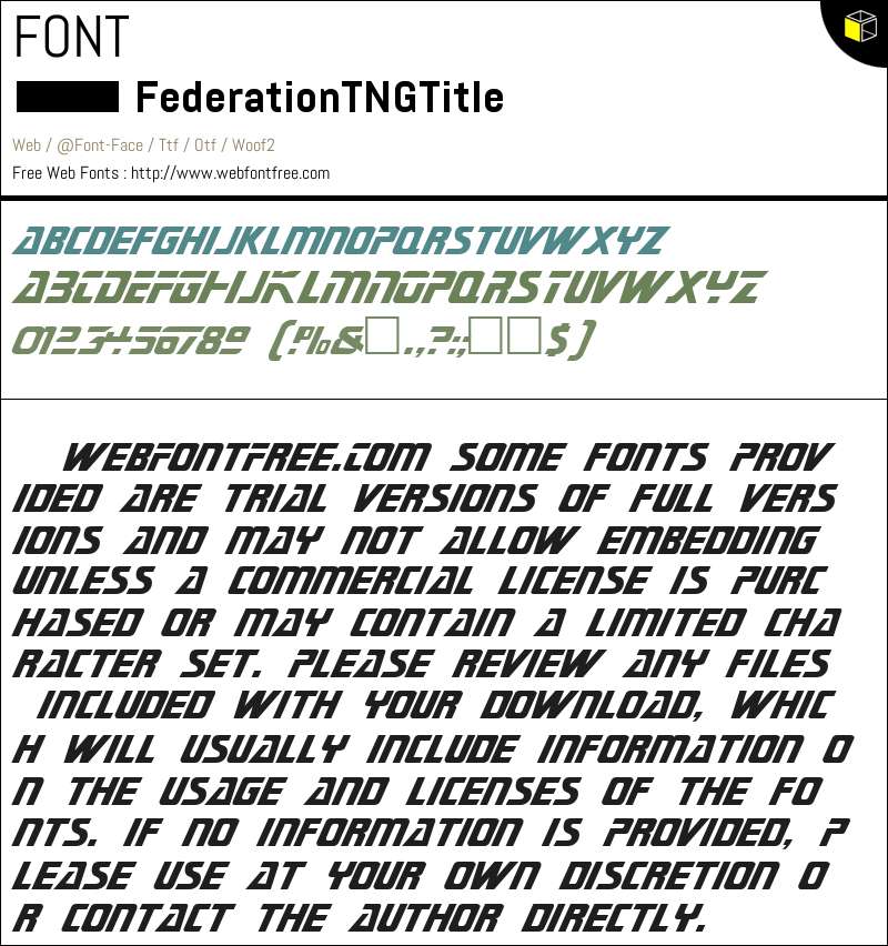 Federation Regular Fonts Downloads - WebFontFree.Com