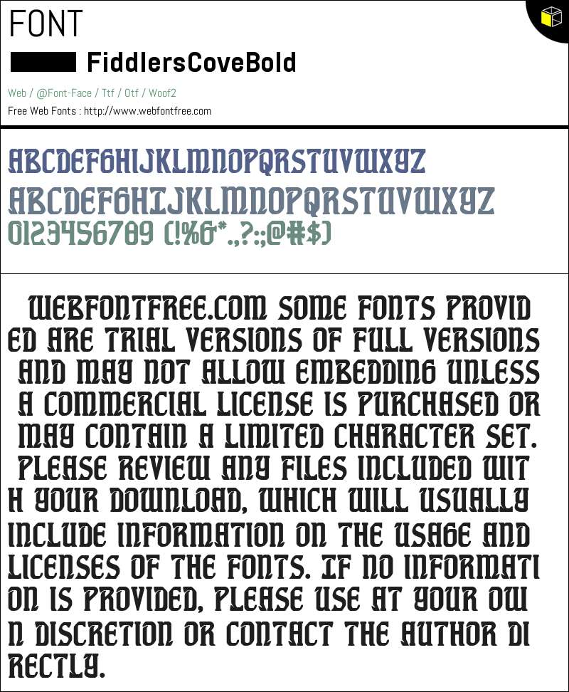 Fiddler's Cove Bold Fonts Downloads - WebFontFree.Com