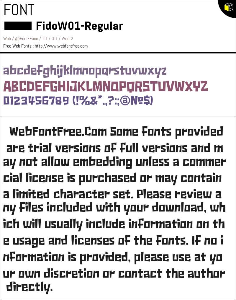 Fido W01 Regular Fonts Downloads - WebFontFree.Com