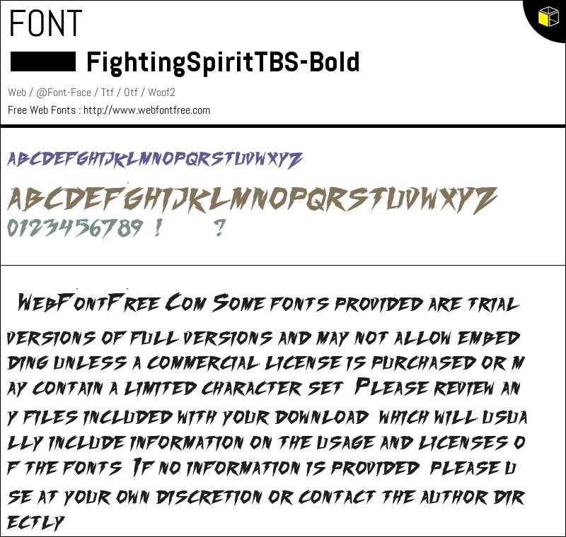 Fighting Spirit TBS Bold Fonts Downloads - WebFontFree.Com