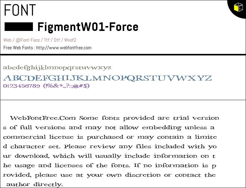 Figment W01 Force Fonts Downloads - WebFontFree.Com