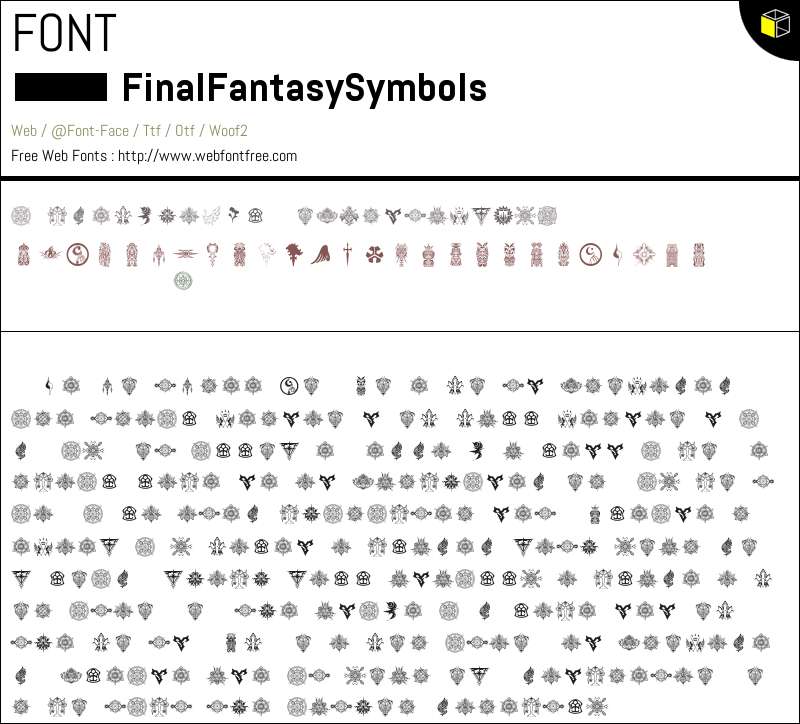 Final Fantasy Symbols Fonts Downloads - WebFontFree.Com