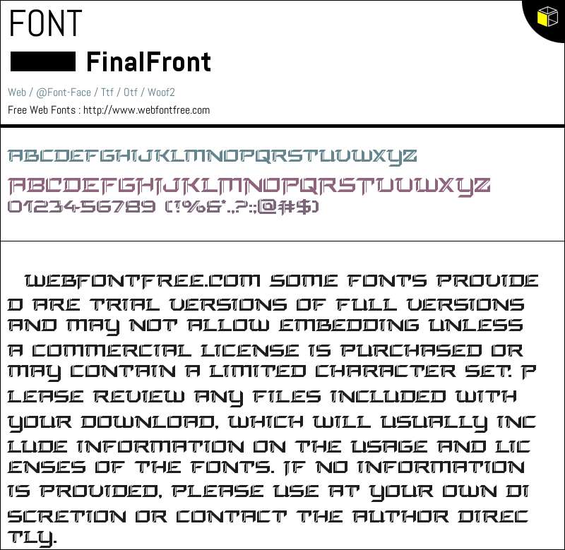 Final Front Fonts Downloads - WebFontFree.Com