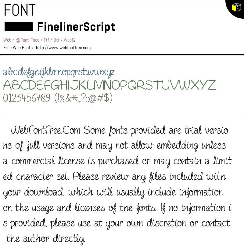Fineliner Script Fonts Downloads - WebFontFree.Com