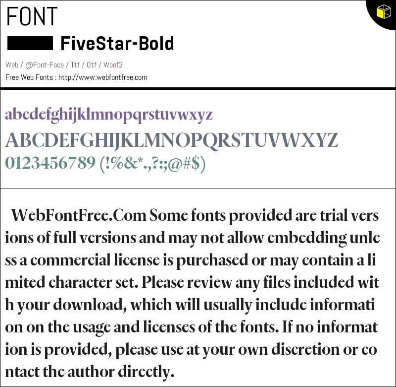 Five Star Bold Fonts Downloads - WebFontFree.Com