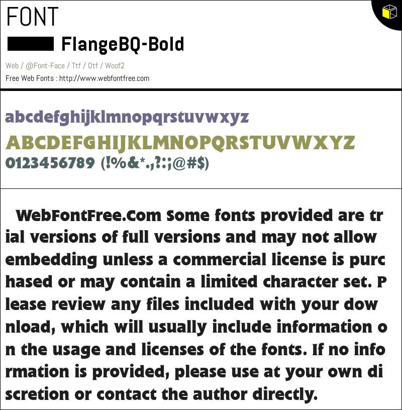 Flange (R) Bold Fonts Downloads - WebFontFree.Com