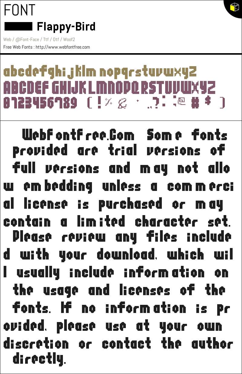 Flappy Bird Regular Fonts Downloads - WebFontFree.Com