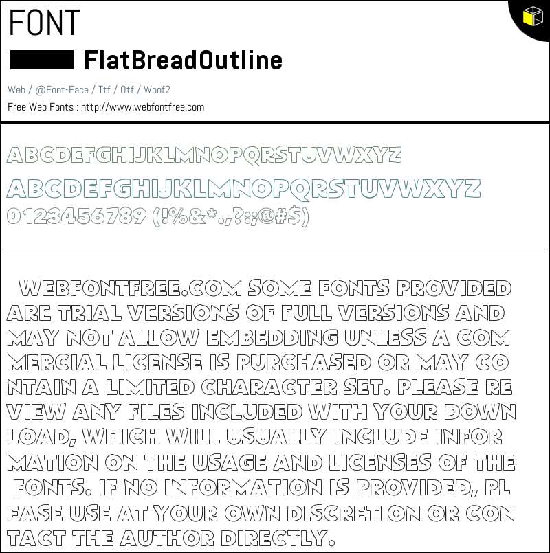 FlatBreadOutline Fonts Downloads - WebFontFree.Com