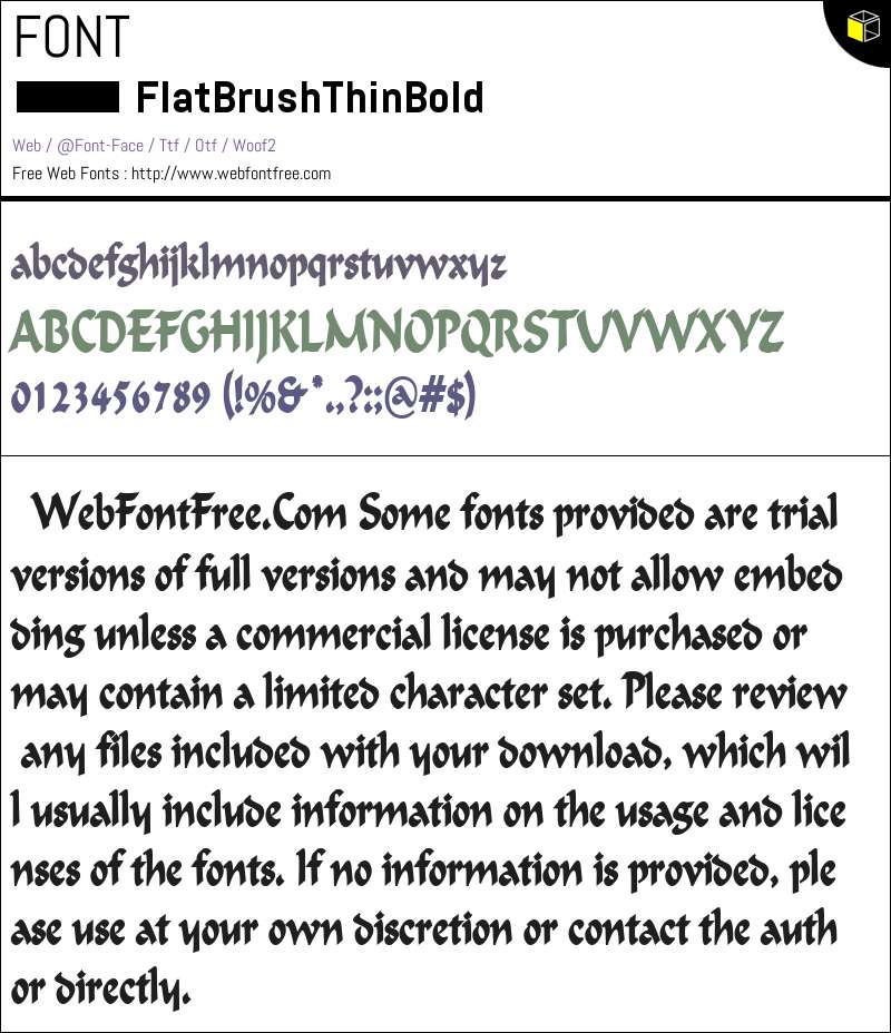Flat Brush Thin Bold Fonts Downloads - WebFontFree.Com