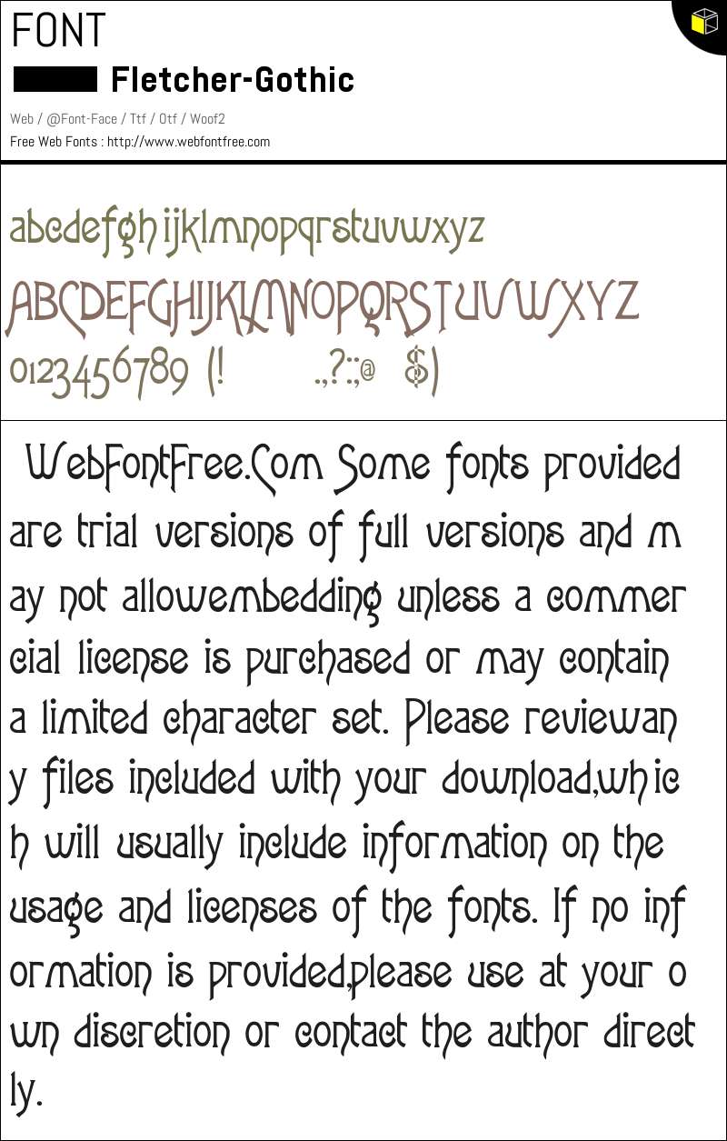 Fletcher-Gothic Fonts Downloads - WebFontFree.Com
