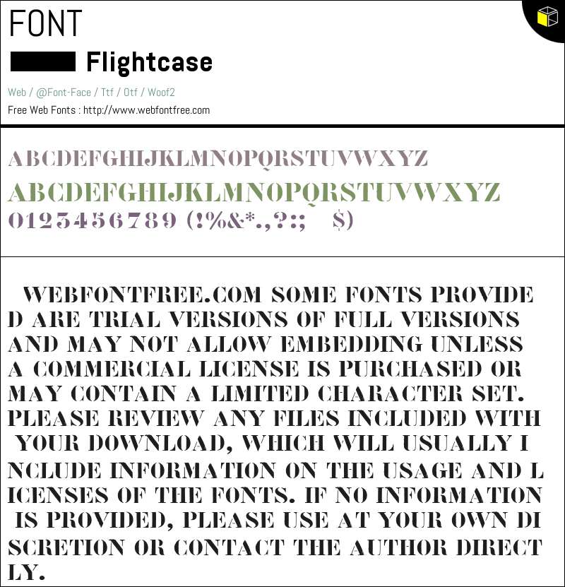 Flightcase Fonts Downloads - WebFontFree.Com