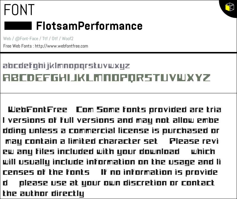 Flotsam Performance Fonts Downloads - WebFontFree.Com