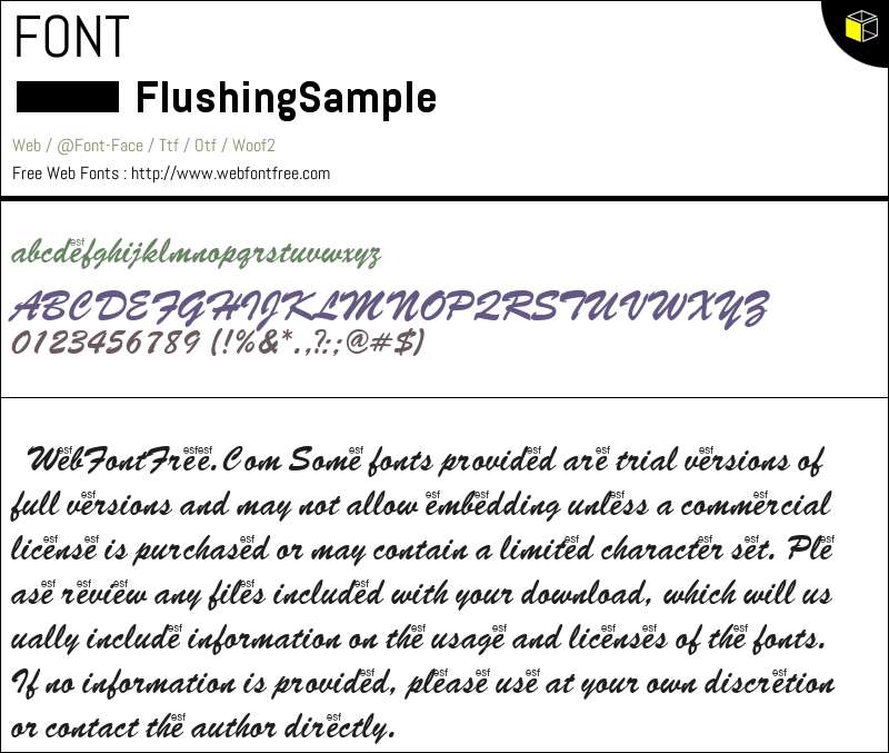 Flushing Sample Fonts Downloads - WebFontFree.Com
