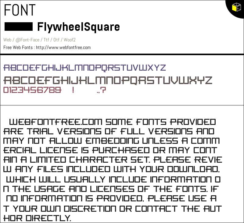 FlywheelSquare Fonts Downloads - WebFontFree.Com