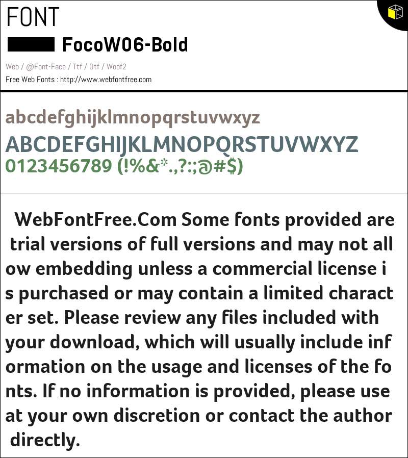 Foco W06 Bold 字体 下载 - WebFontFree.Com