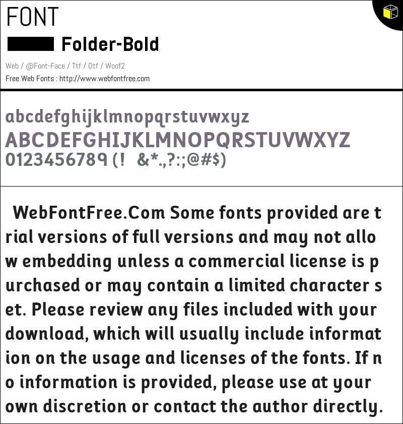 Folder Bold Fonts Downloads - WebFontFree.Com