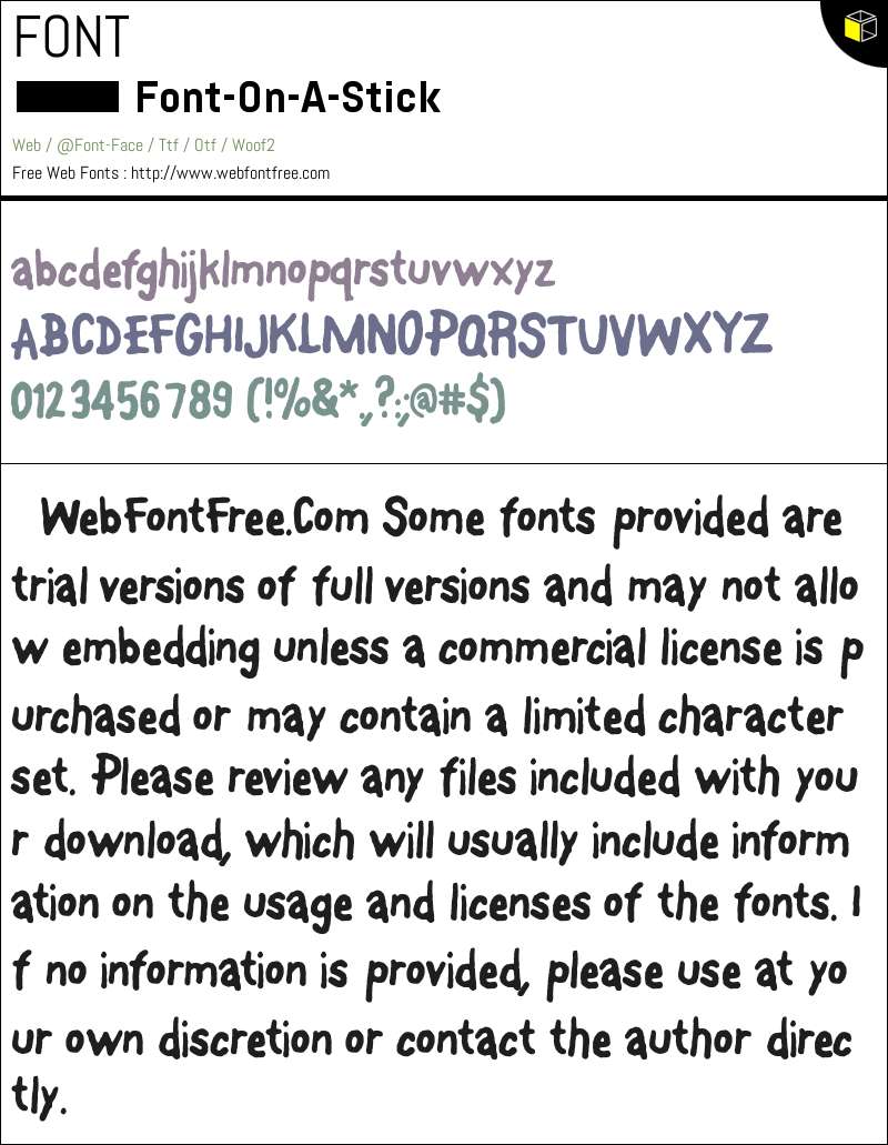 Font-On-A-Stick Fonts Downloads - WebFontFree.Com