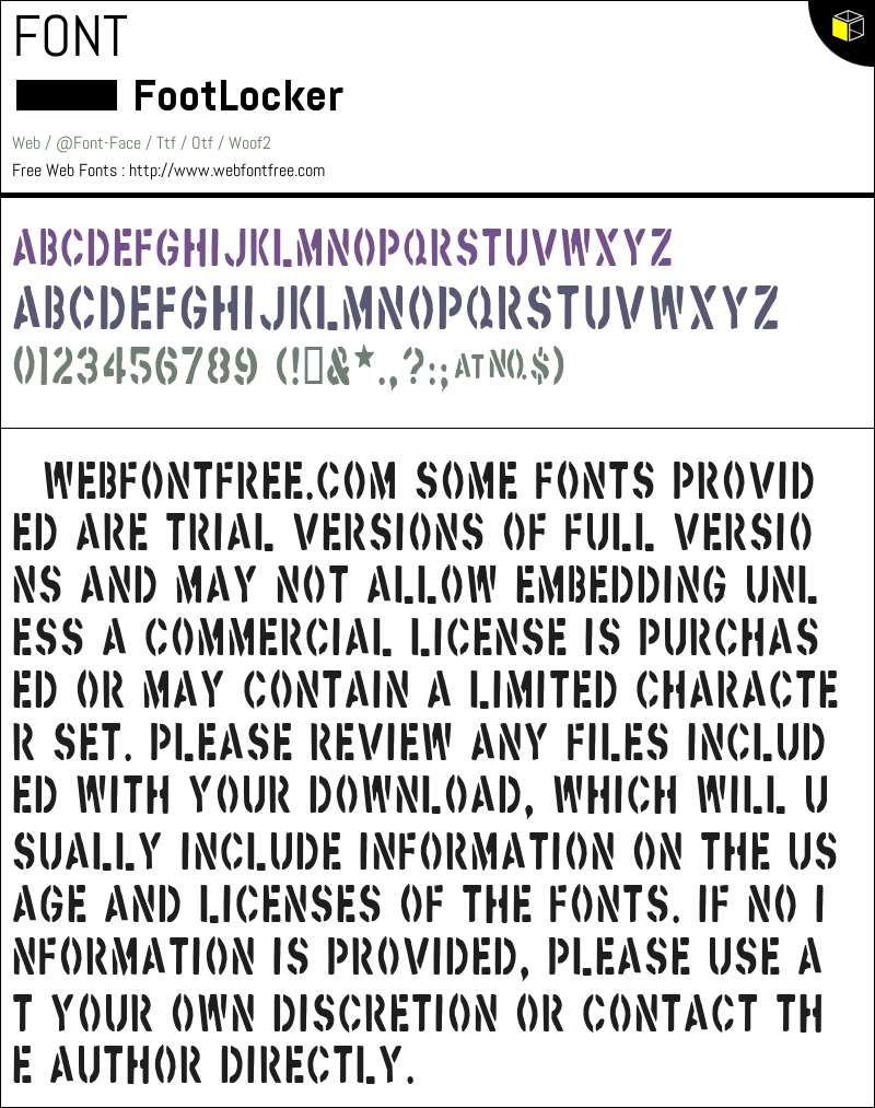 Foot Locker Fonts Downloads - WebFontFree.Com