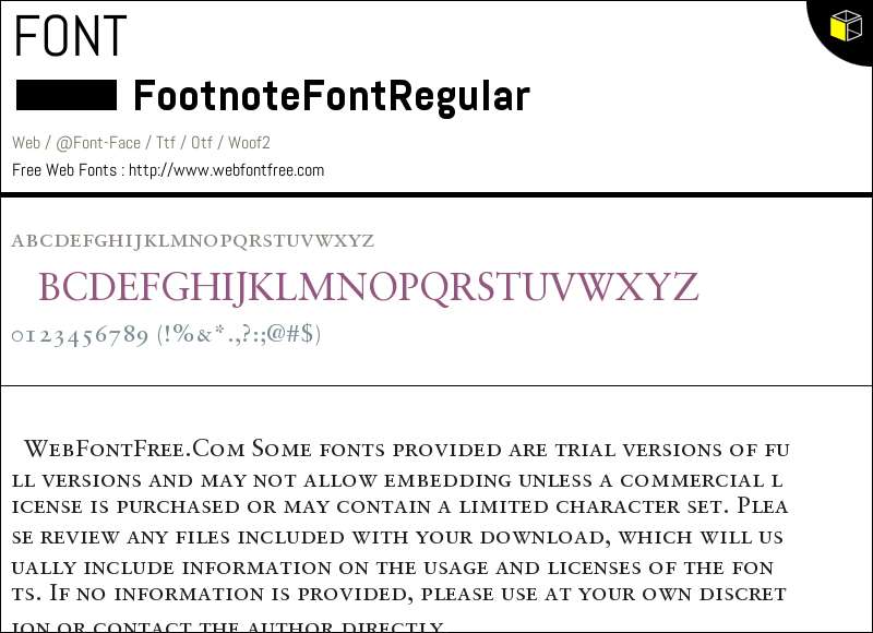 Footnote Font Regular Fonts Downloads - WebFontFree.Com