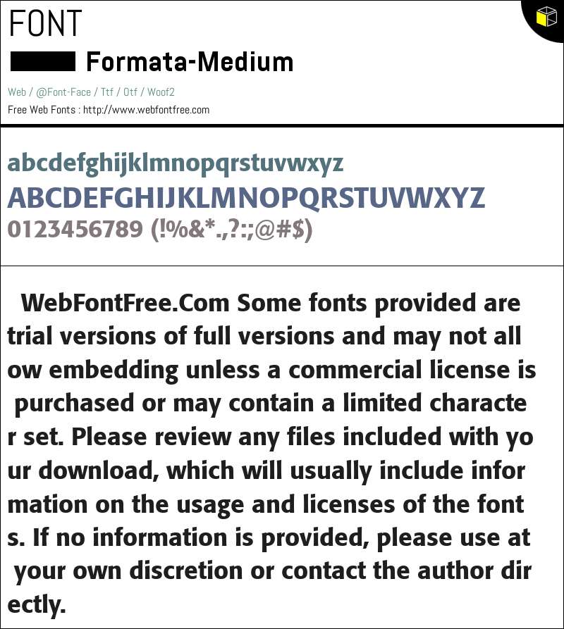 Formata Medium Fuentes Descargar - WebFontFree.Com
