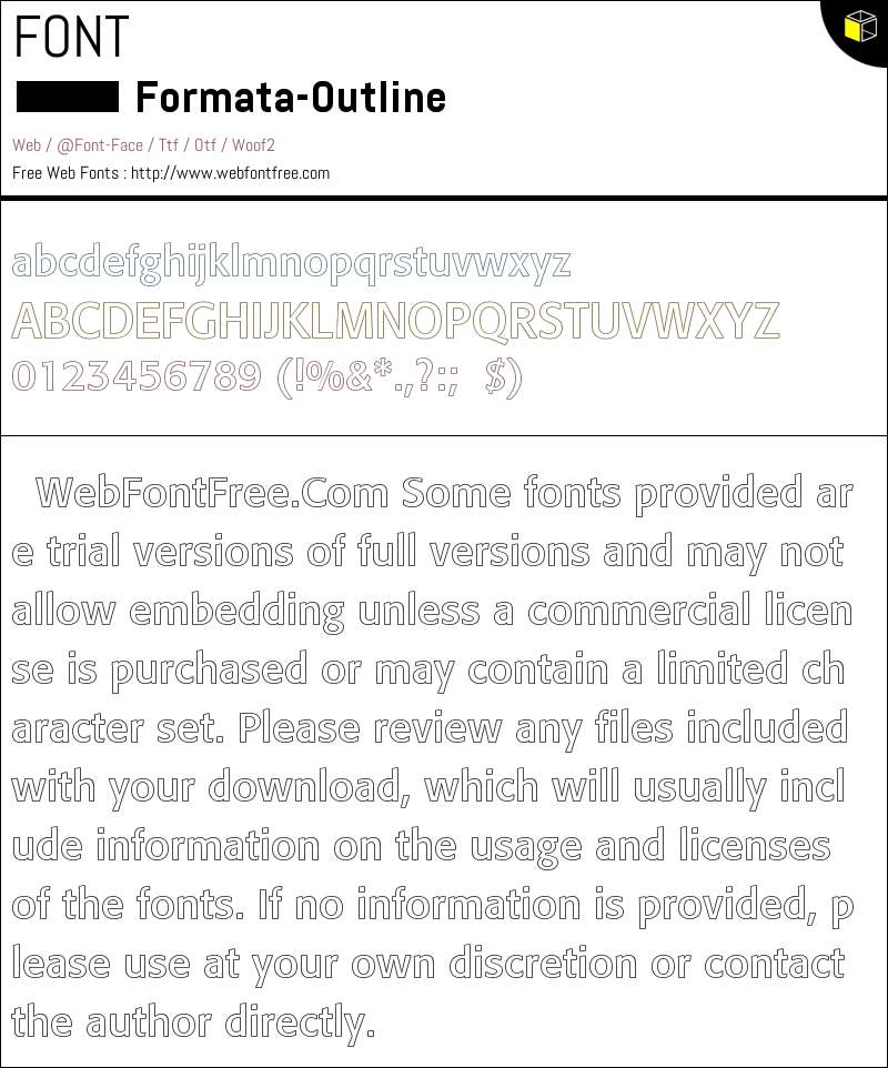 Formata-Outline Fonts Downloads - WebFontFree.Com