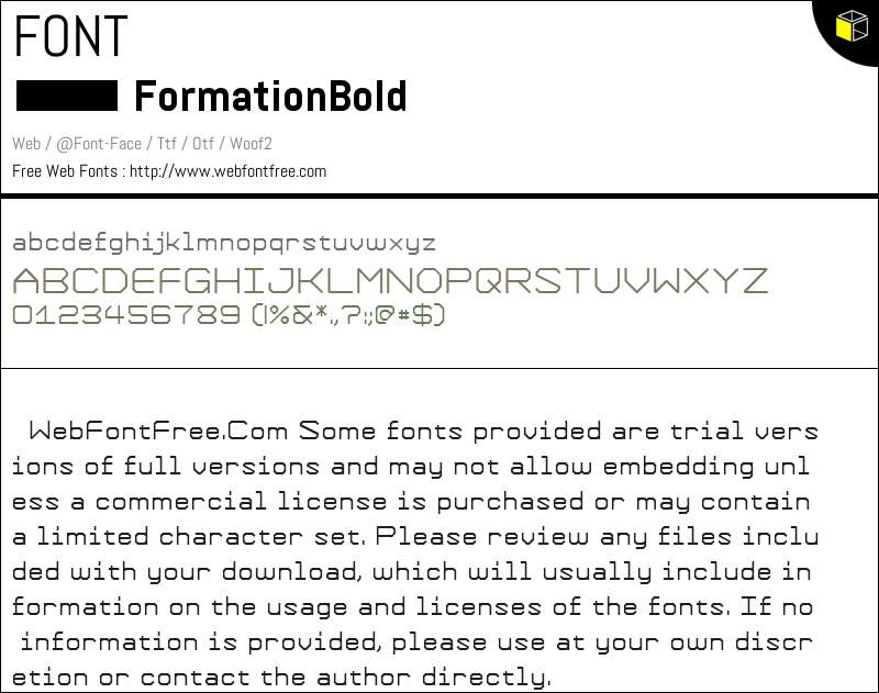 Formation Bold Fonts Downloads - WebFontFree.Com