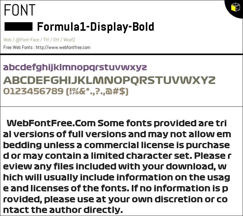 Formula1 Display Bold Bold Fonts Downloads - WebFontFree.Com