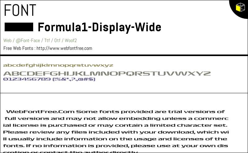 Formula1 Display Wide Fonts Downloads - WebFontFree.Com