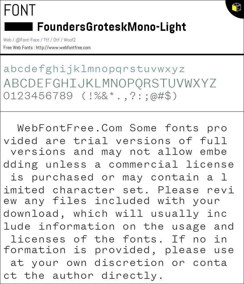 Founders Grotesk Mono Light Regular Fonts Downloads - WebFontFree.Com