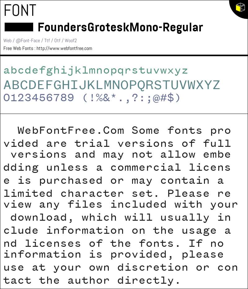 Founders Grotesk Mono Regular Regular Fuentes Descargar - WebFontFree.Com