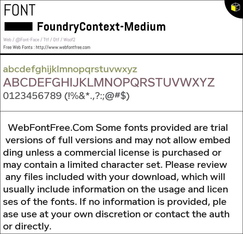 FoundryContext-Medium Fonts Downloads - WebFontFree.Com