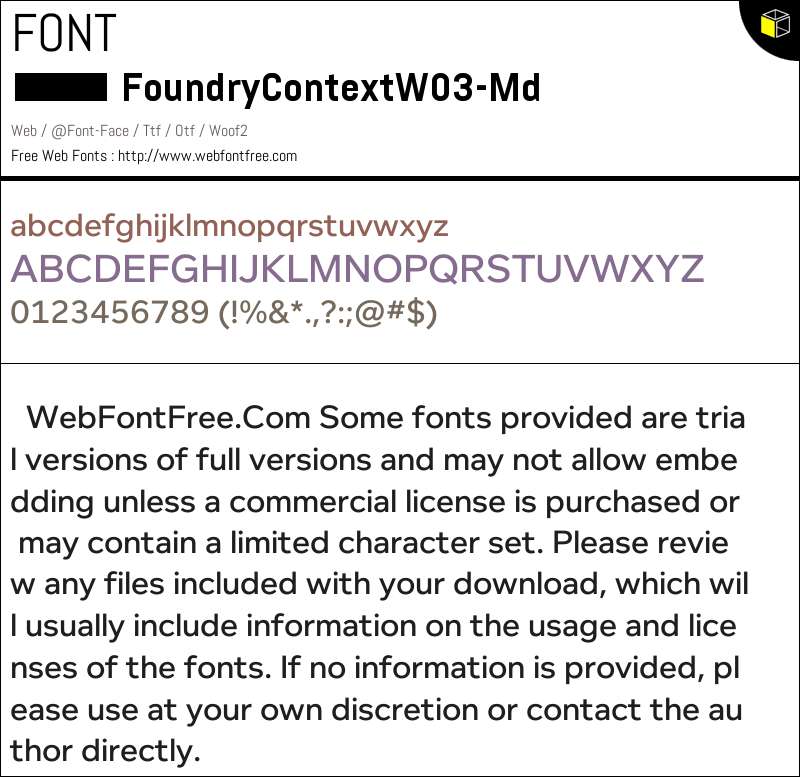 Foundry Context W03 Md Fonts Downloads - WebFontFree.Com