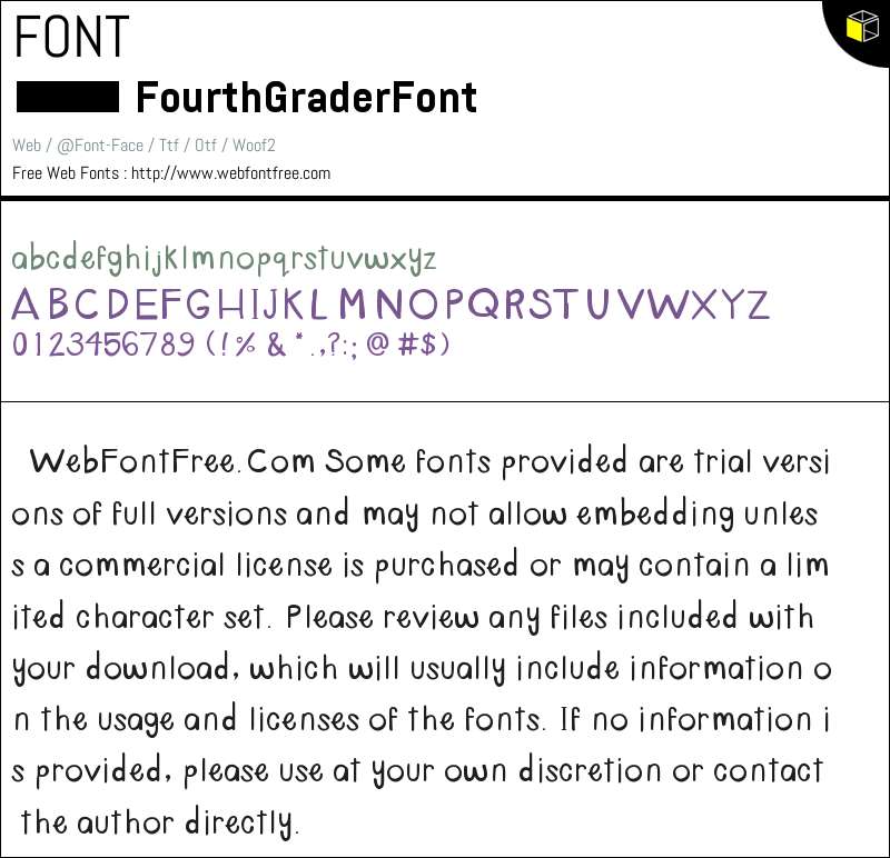 Fourth Grader Font Fuentes Descargar - WebFontFree.Com