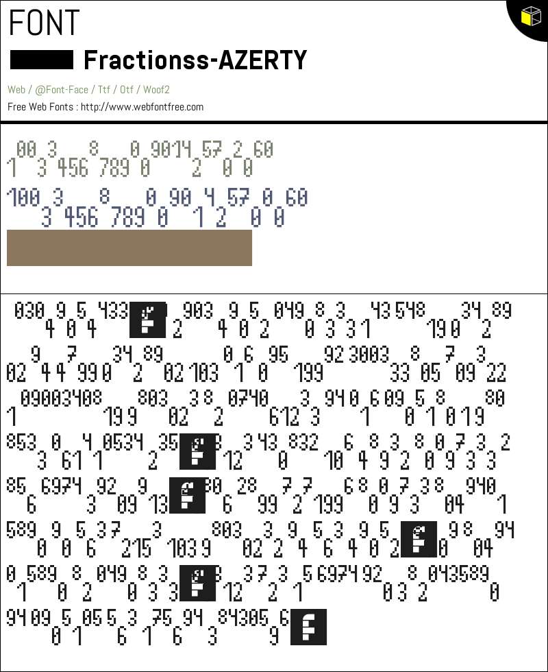 Fractionss AZERTY Regular Fonts Downloads - WebFontFree.Com