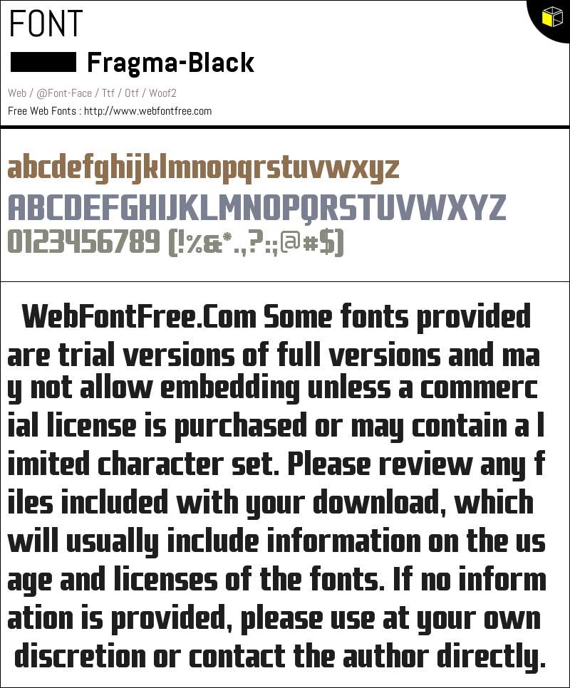 Fragma Black Fonts Downloads - WebFontFree.Com