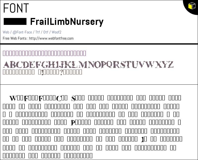 Frail Limb Nursery Fonts Downloads - WebFontFree.Com